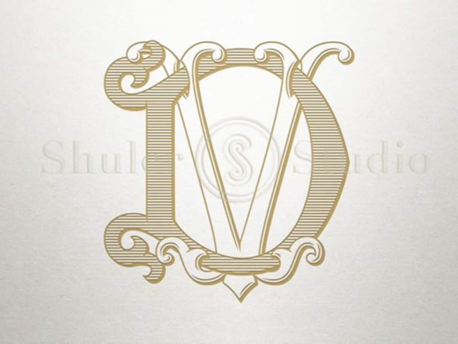 Custom Wedding Monogram - DV VD - Wedding Monogram - Vintage - Etsy