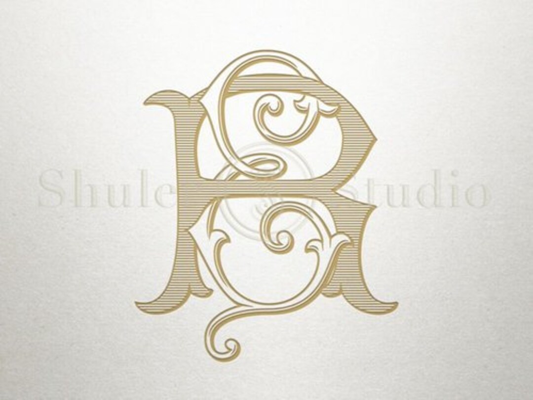 Vintage Wedding Monogram - ER RE - Wedding Monogram - Digital - Etsy