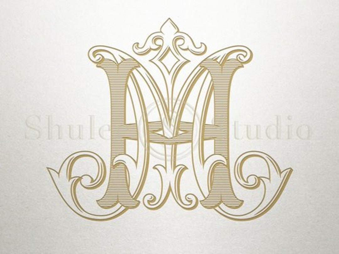 Wedding Monogram - HM MH - Duogram - Digital - Etsy