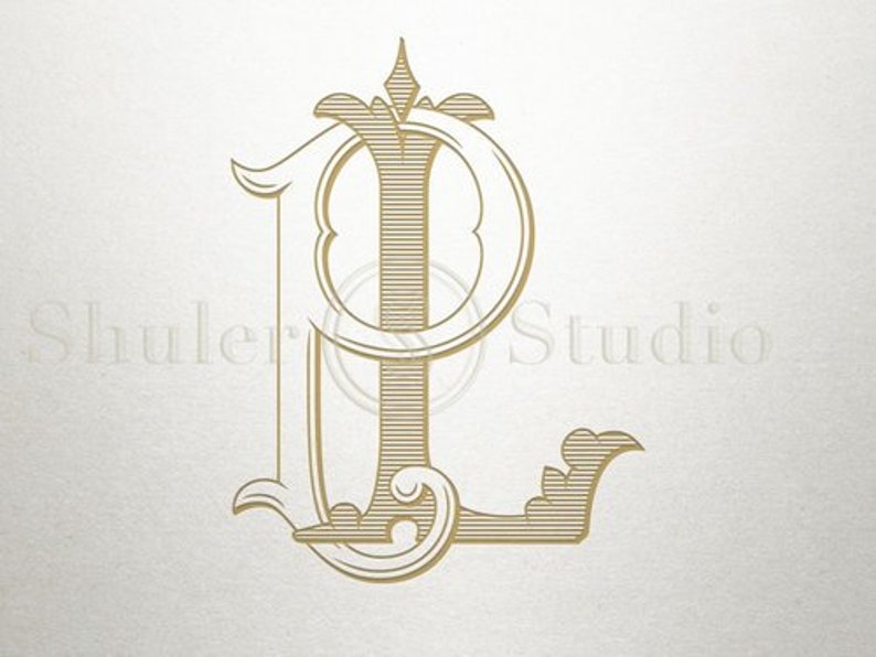 Custom Bridal Monogram - LP PL - Bridal Monogram - Vintage - Etsy