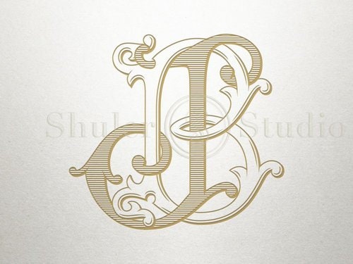 Interlocking Monogram Design - BJ JB - Duogram - Digital - Etsy