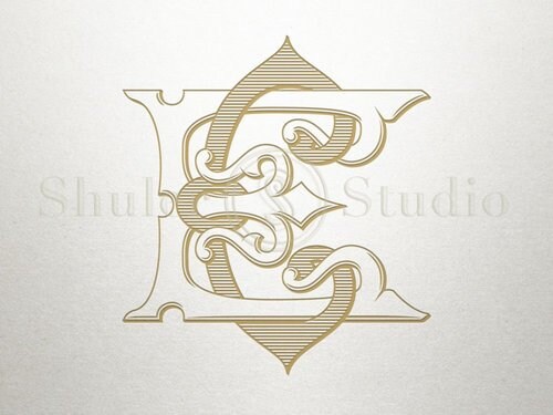 Custom Vintage Monogram - CE EC - Vintage Monogram - Digital - Etsy