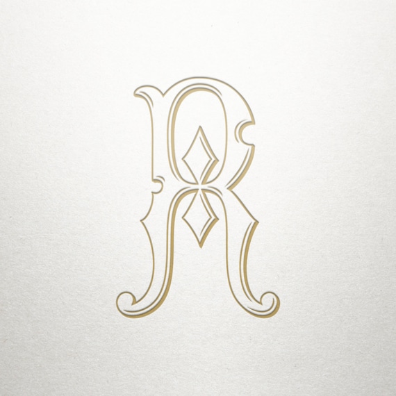 Single Letter Monogram R Monogram Digital - Etsy
