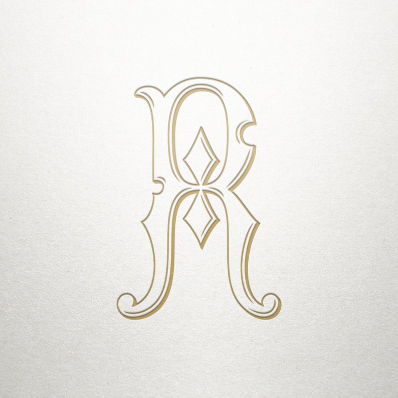 Single Letter Monogram - R - Monogram - Digital - Etsy