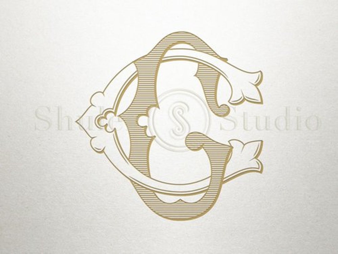 Vintage Digital Monogram - CG GC - Digital Monogram - Custom - Etsy