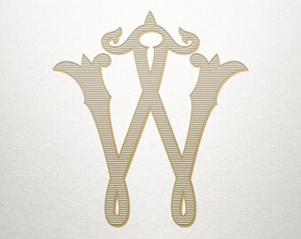 Single Vintage Letter W Vintage Letter Digital - Etsy
