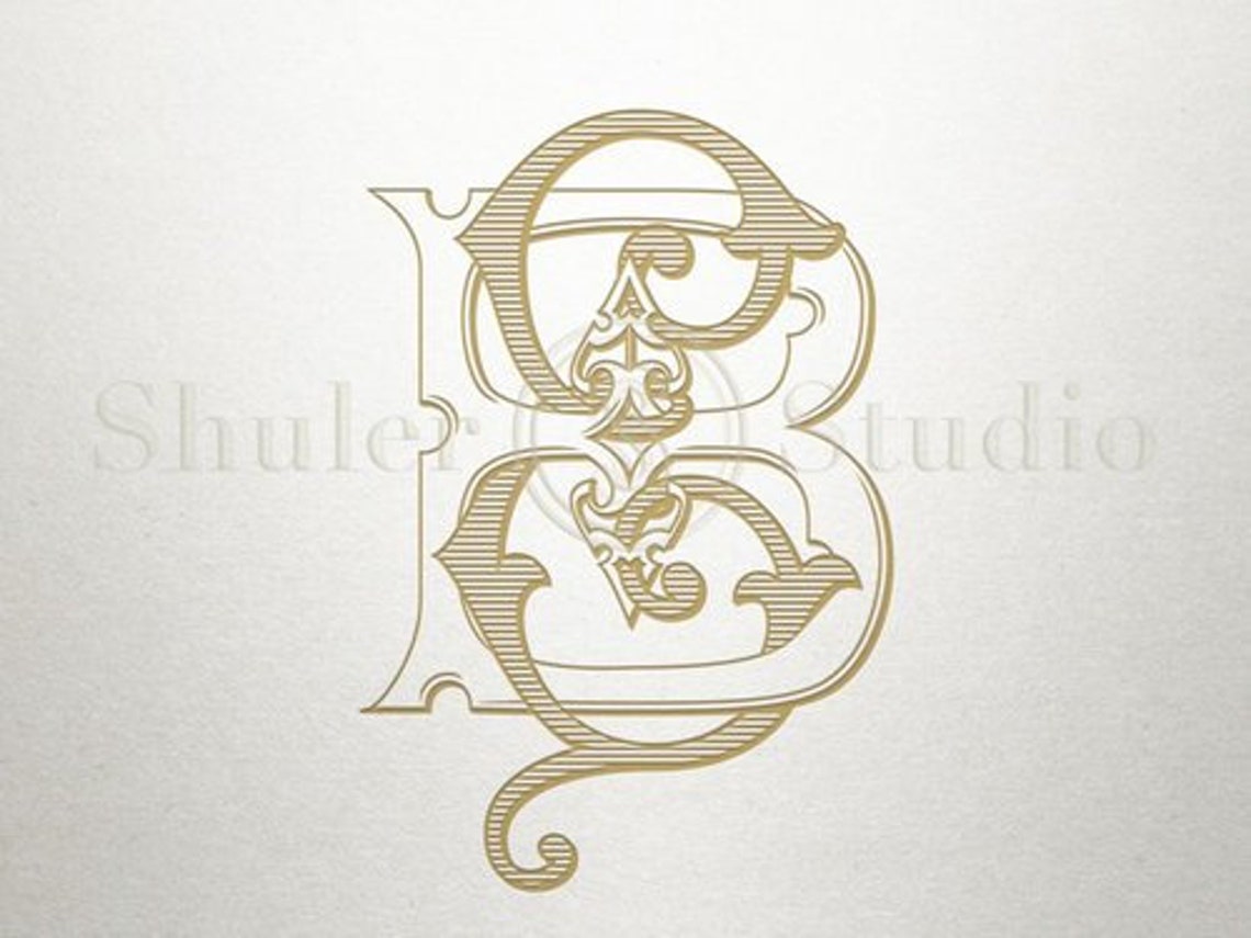 Vintage Digital Monogram - BE EB Monogram - Digital Monogram - Custom ...