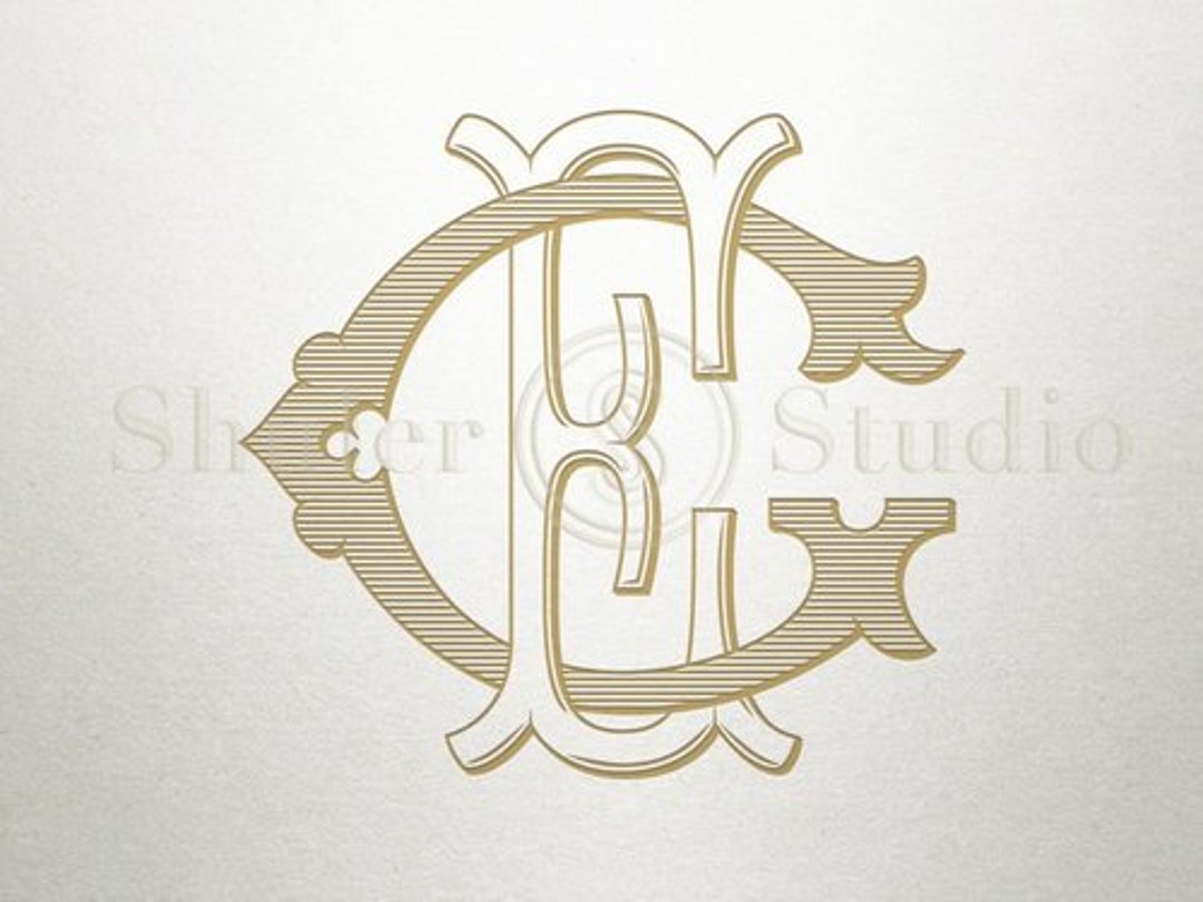 Custom Vintage Monogram - EG GE - Vintage Monogram - Digital - Etsy