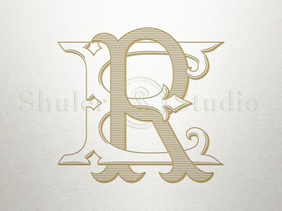 Custom Vintage Initials - ER RE - Vintage Initials - Digital - Etsy