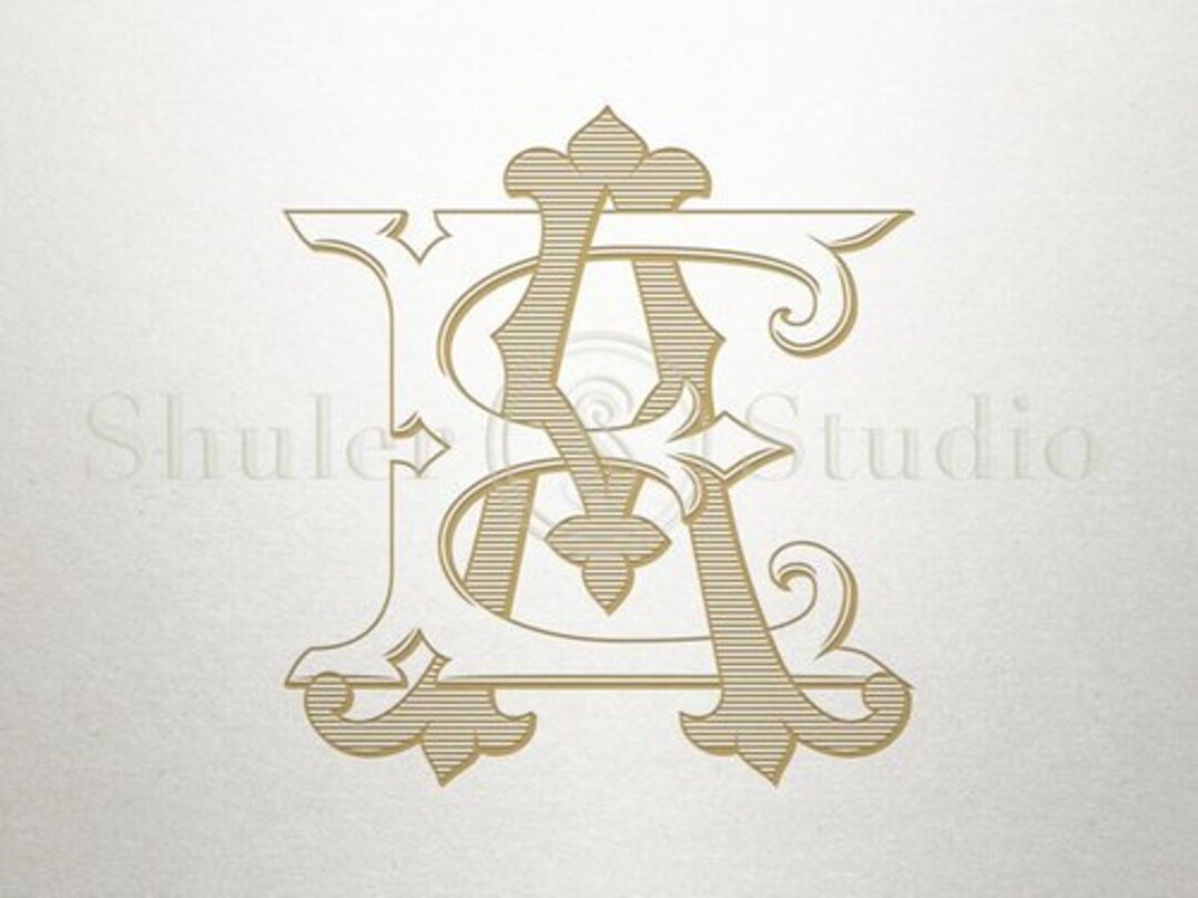 Antique Ornamental Monogram - AE EA - Ornamental Monogram - Digital - Etsy