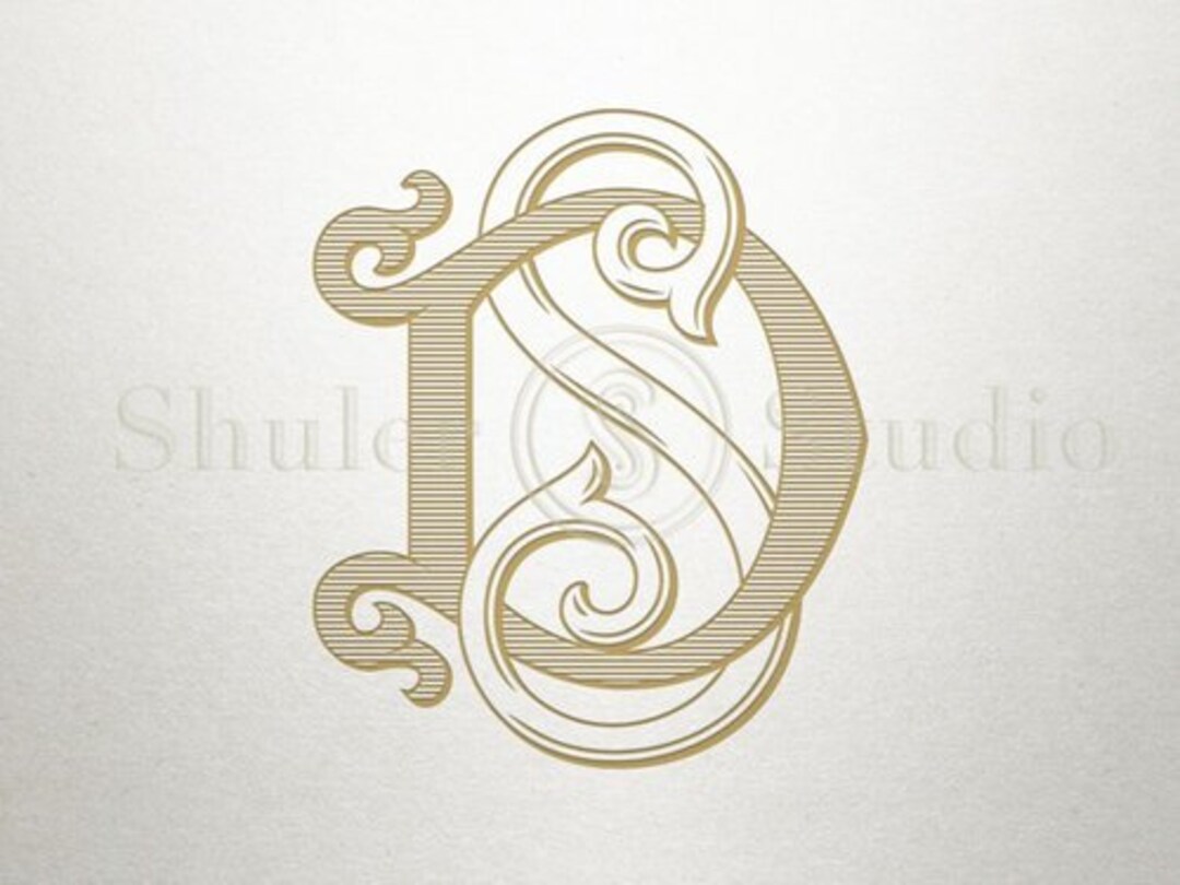 Wedding Monogram Design - DS SD - Interlocking Monogram - Digital - Etsy