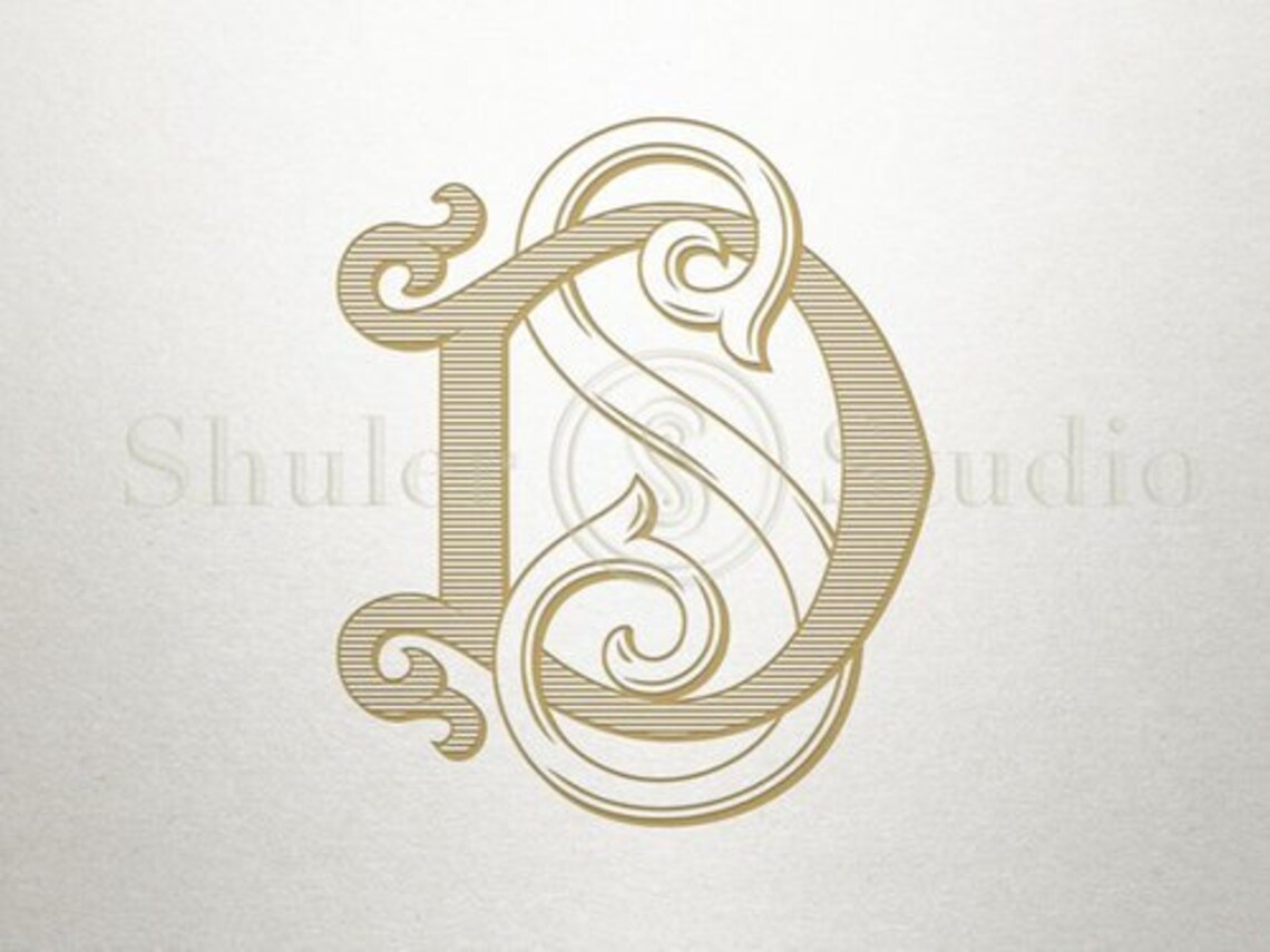 Wedding Monogram Design - DS SD - Interlocking Monogram - Digital - Etsy