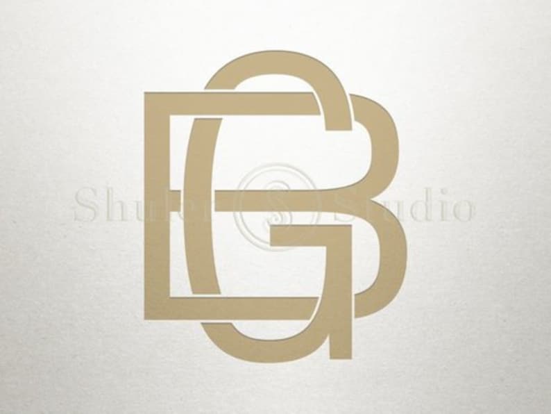 Block Logo Design - BG GB - Block Logo - Digital - Etsy