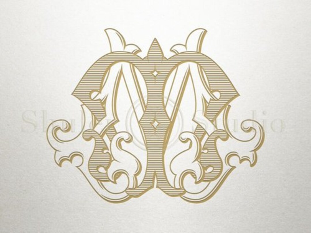 Ornate Monogram Design - MM - Ornate Monogram - Antique - Etsy