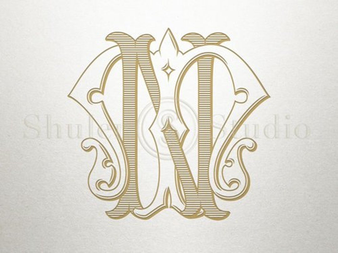 Digital Printable Monogram - MN NM - Printable Monogram - Interlocking ...