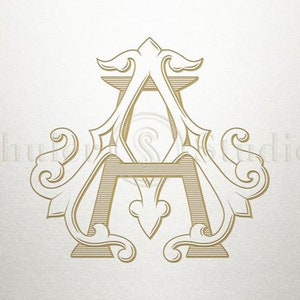 Vintage Interlocking Monogram MS SM Interlocking Monogram Digital - Etsy