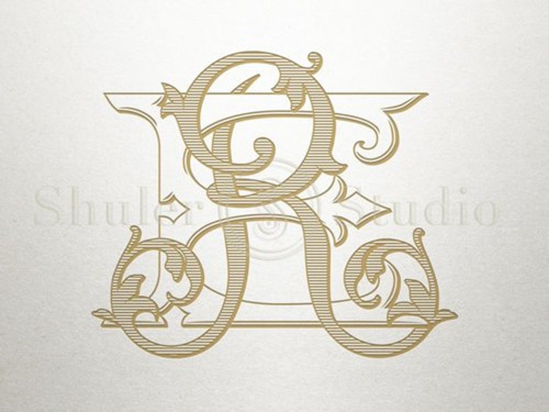 Wedding Invitation Monogram - ER RE - Wedding Invitation - Vintage - Etsy
