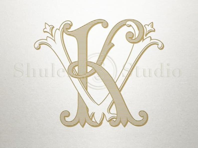 Interlocking Monogram - KV VK - Duogram - Digital - Etsy