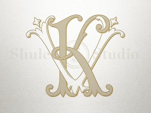 Interlocking Monogram - KV VK - Duogram - Digital - Etsy