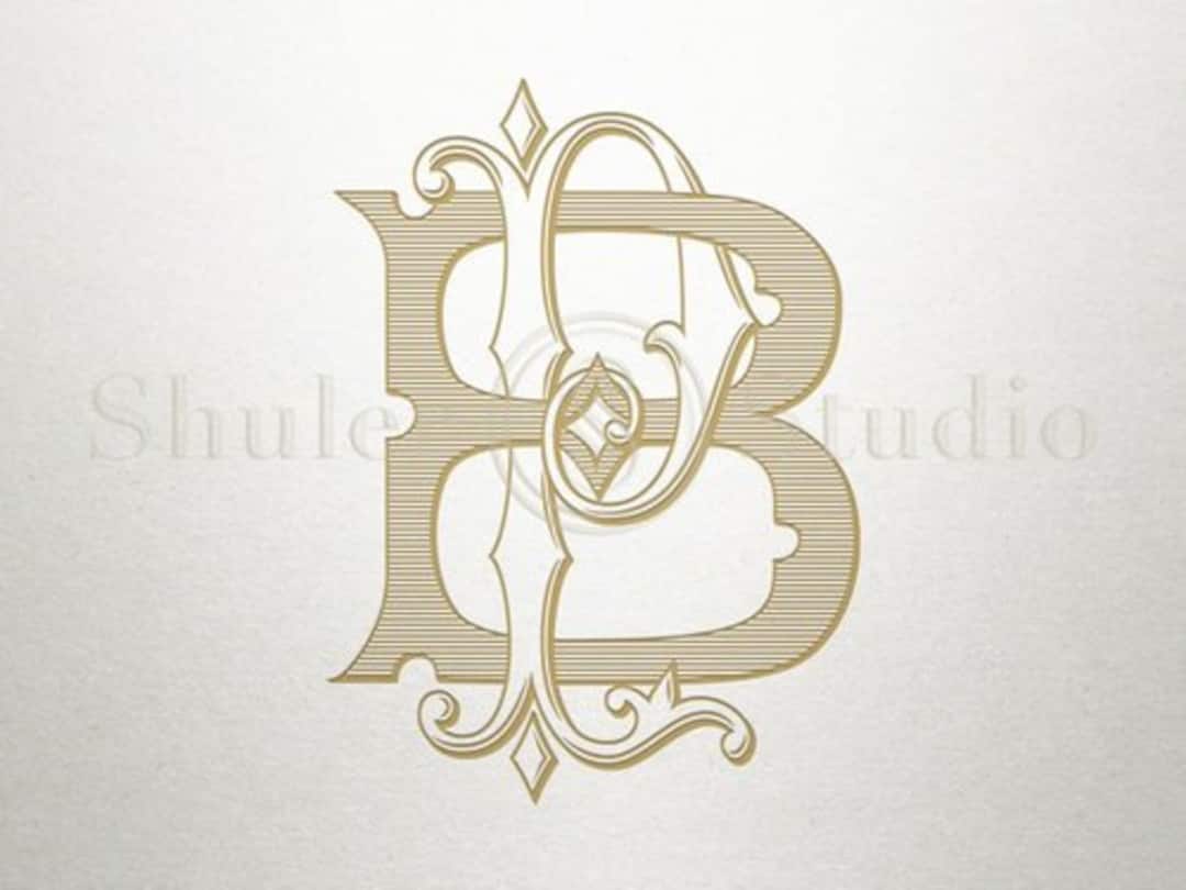 Wedding Initials Logo - BP PB - Wedding Initials - Vintage - Etsy