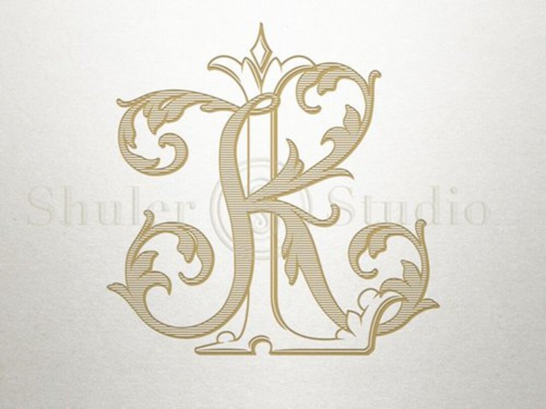 Interlocking Wedding Monogram - KL LK - Wedding Monogram - Vintage - Etsy