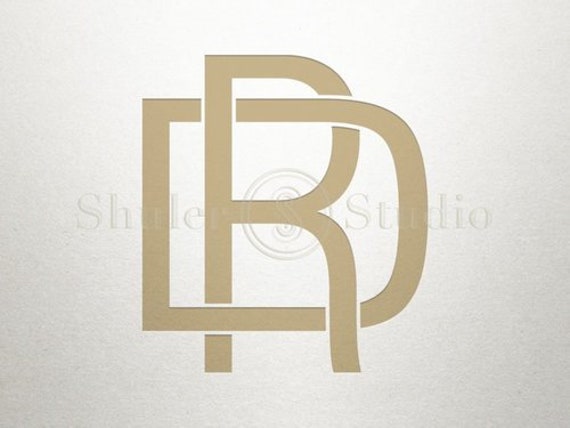 Interlocking Logo Design DR RD Interlocking Logo Digital - Etsy