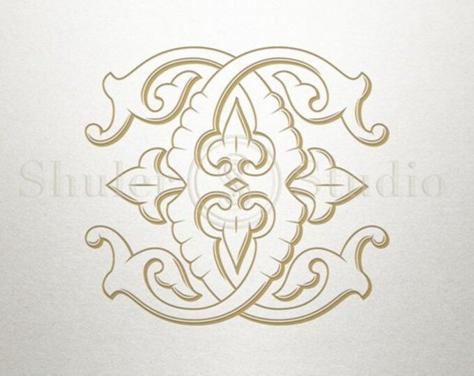 Wedding Initials Logo CC Wedding Initials Vintage - Etsy