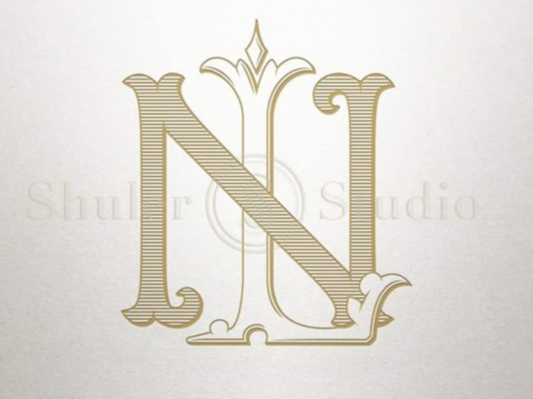 Custom Bridal Monogram - LN NL - Bridal Monogram - Vintage - Etsy