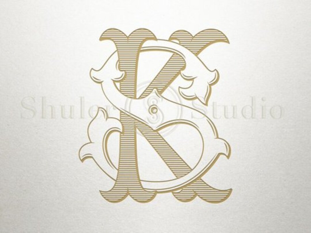 Antique Monogram Design - KS SK - Antique Monogram - Digital - Etsy