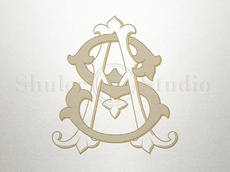 Fancy Monogram Design - AS SA - Fancy Monogram - Digital - Etsy