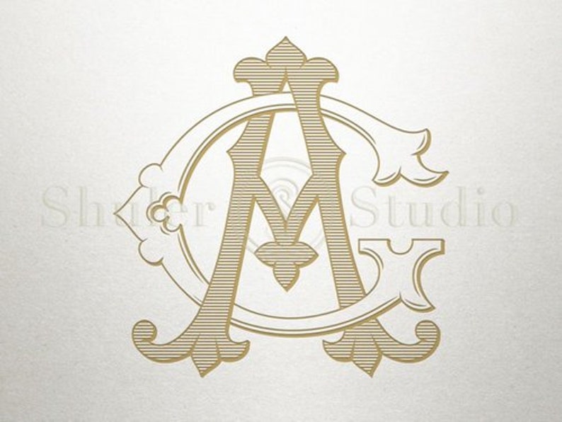 Interlocking Monogram - AG GA - Wedding Monogram- Digital - Etsy