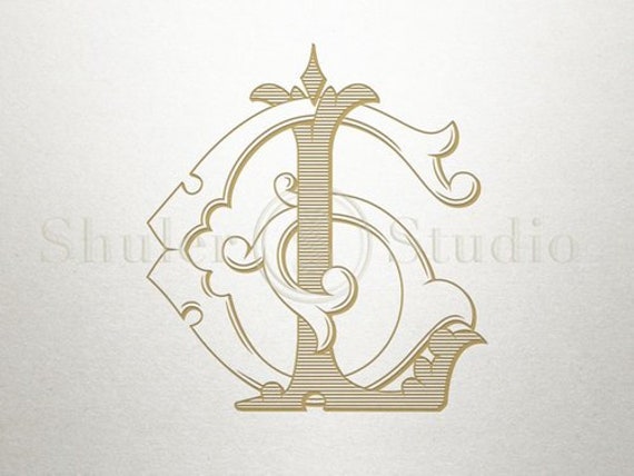 Vintage Interlocking Monogram GL LG Interlocking Monogram | Etsy