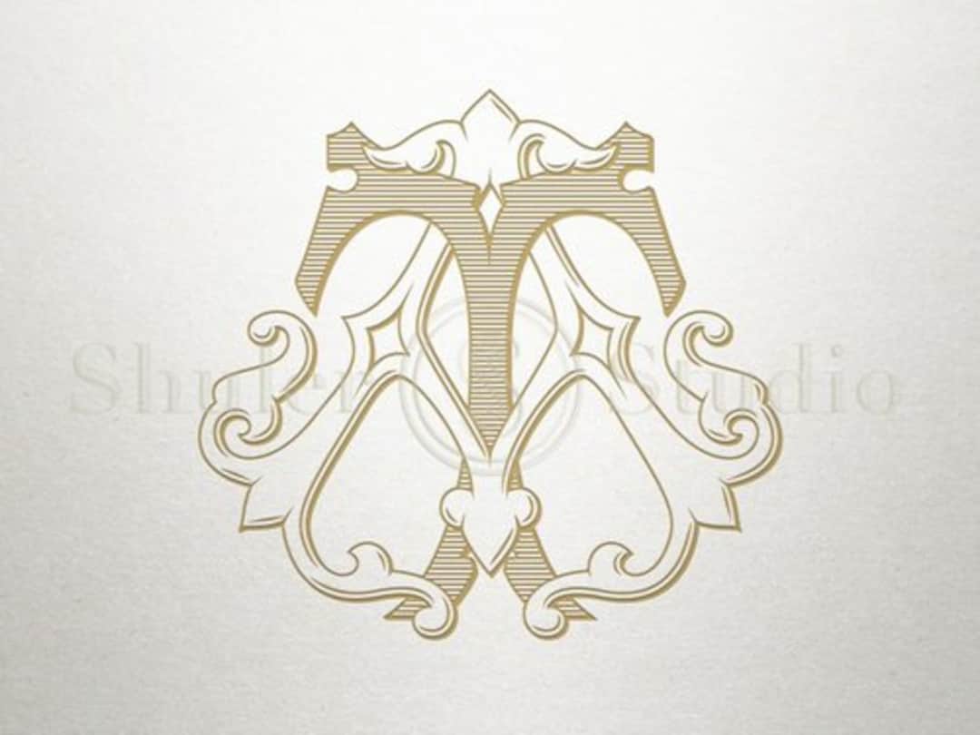 Custom Vintage Monogram - AT TA - Vintage Monogram - Digital - Etsy