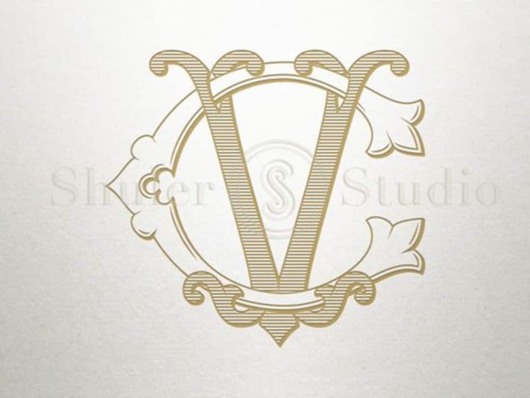 Digital Wedding Monogram - CV VC - Wedding Monogram - Vintage - Etsy