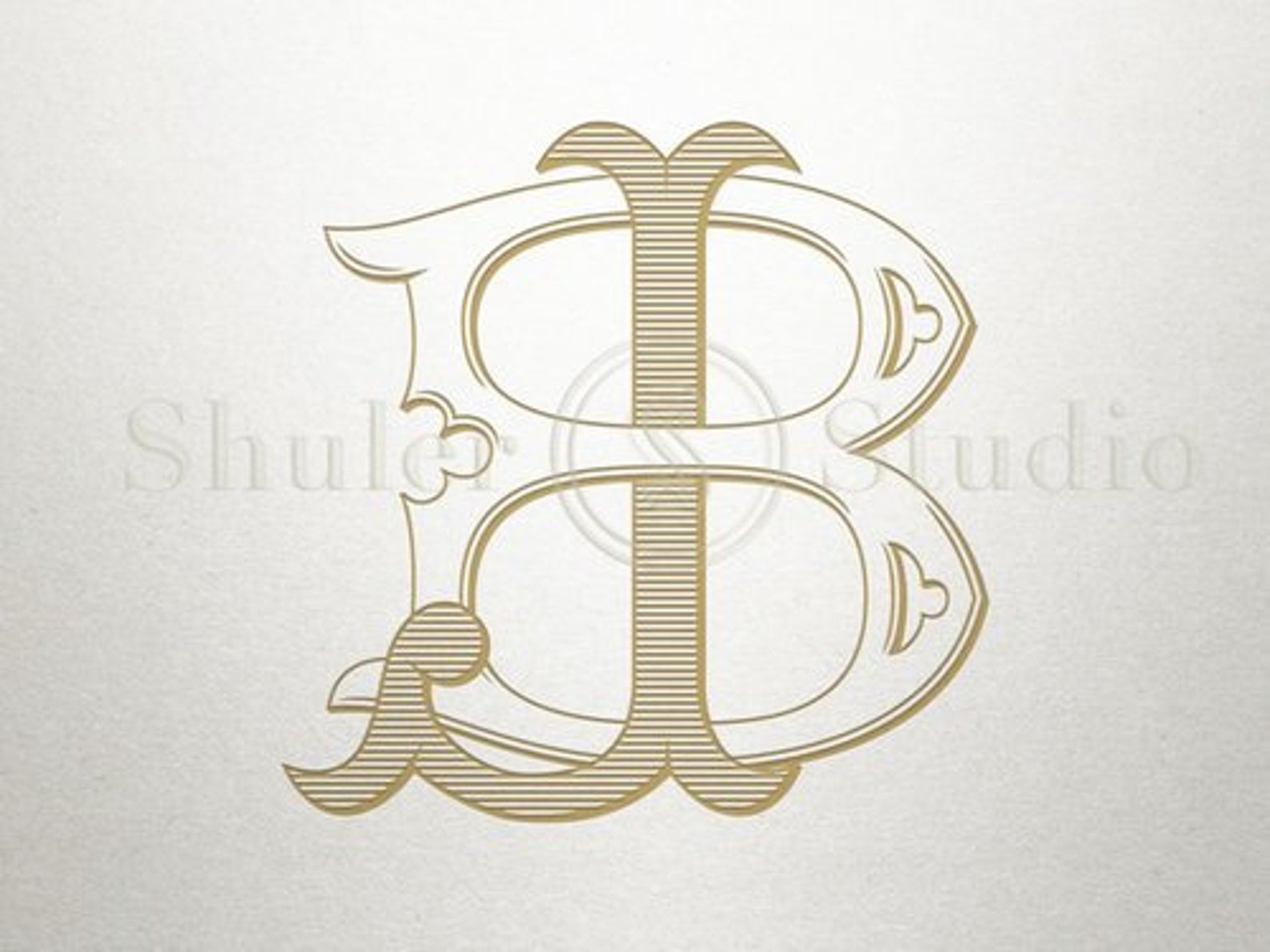 Wedding Initials Logo - BJ JB - Wedding Initials - Vintage - Etsy