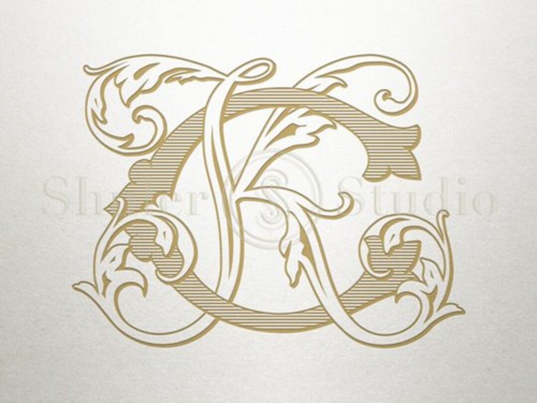 Digital Wedding Monogram - CK KC - Wedding Monogram - Interlocking - Etsy