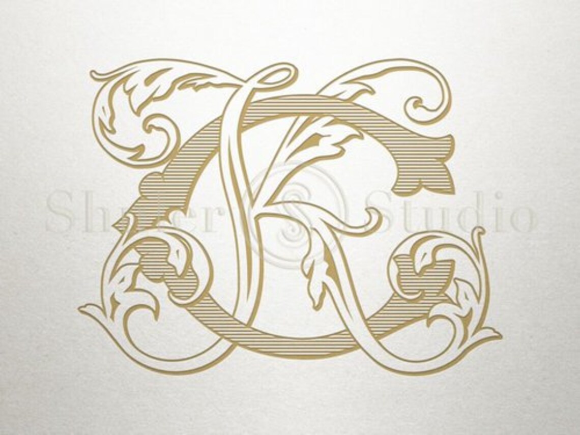 Digital Wedding Monogram - CK KC - Wedding Monogram - Interlocking - Etsy