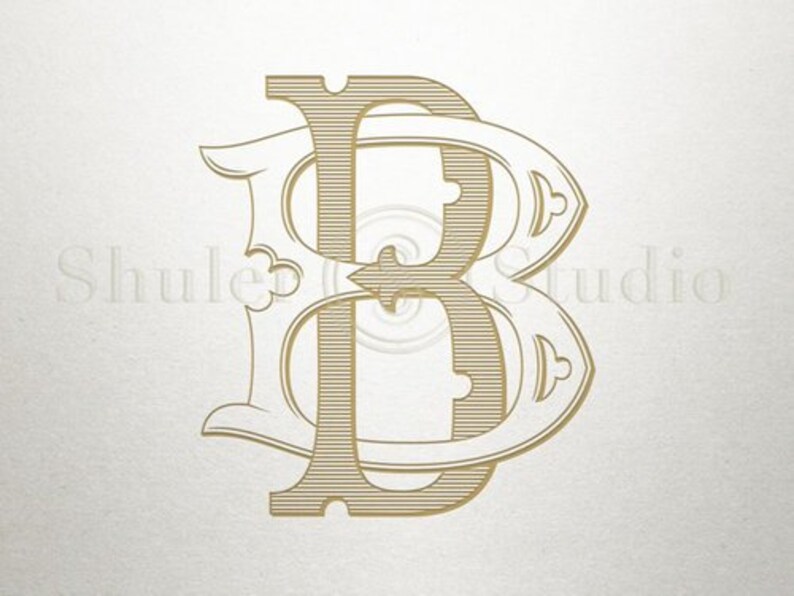Interlocking Wedding Monogram - BB - Interlocking Wedding - Digital - Etsy