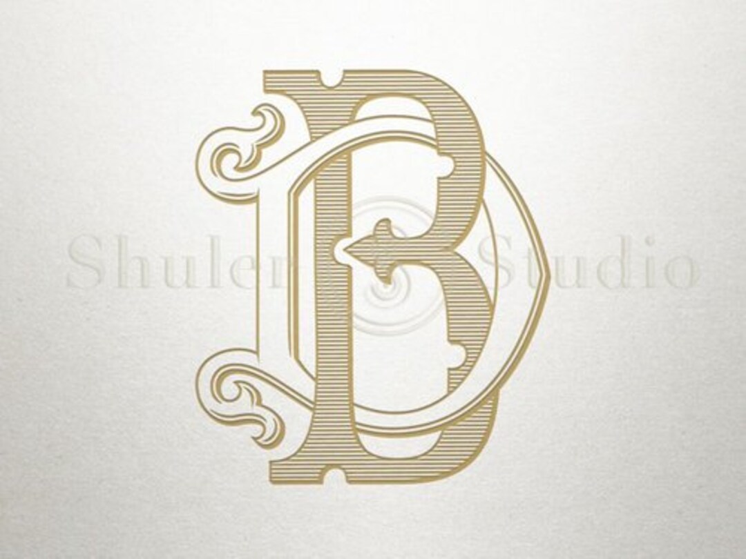 Wedding Invitation Monogram - BD DB - Invitation Monogram - Vintage - Etsy