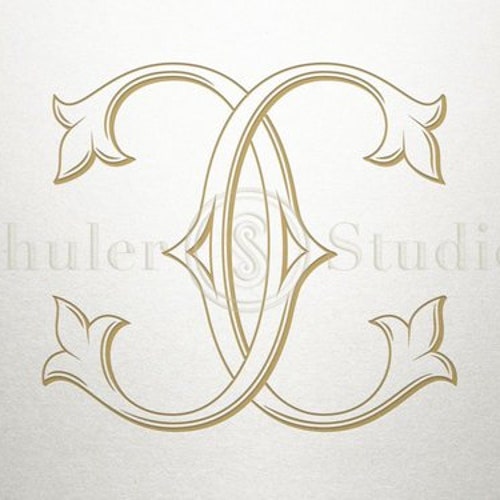 Interlocking Wedding Monogram CC Interlocking Monogram | Etsy