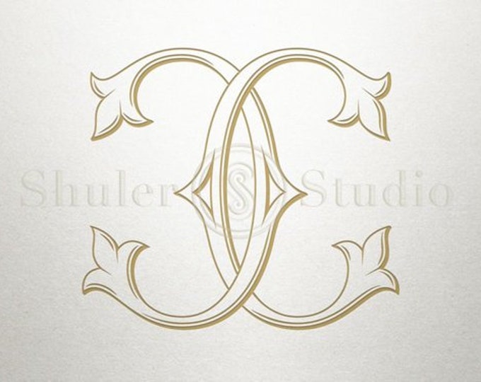 Interlocking Wedding Monogram CC Interlocking Monogram Digital - Etsy
