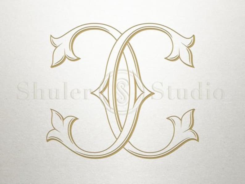 Interlocking Wedding Monogram CC Interlocking Monogram Digital - Etsy