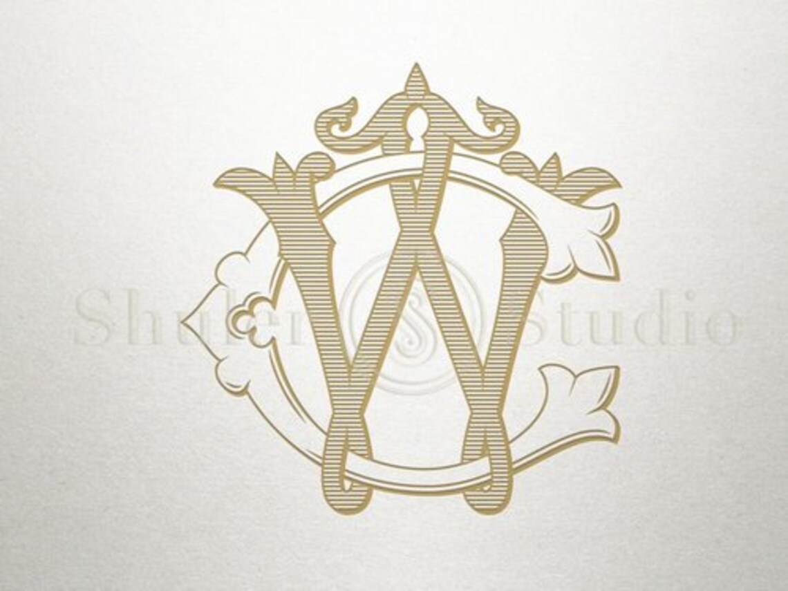 Wedding Monogram Logo - CW WC - Monogram Logo - Digital - Etsy