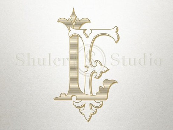 Vintage Digital Monogram FL LF Digital Monogram - Etsy