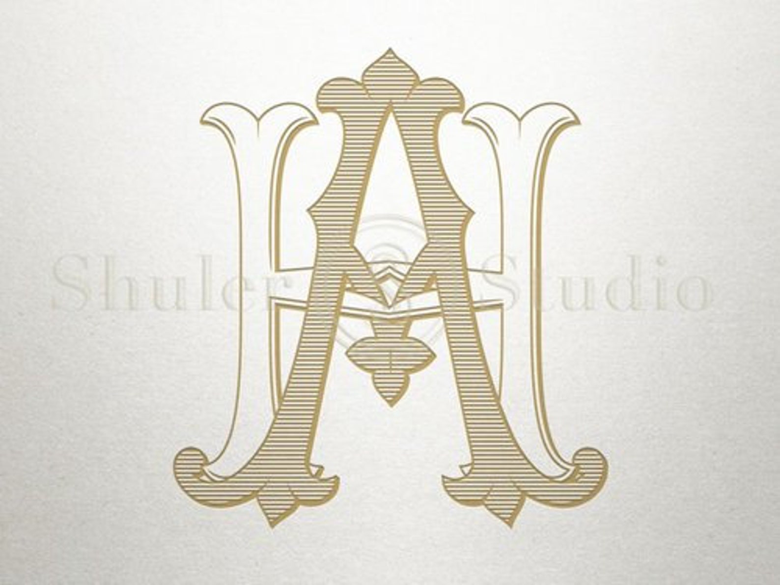 Wedding Monogram Logo - AH HA - Monogram Logo - Digital - Etsy