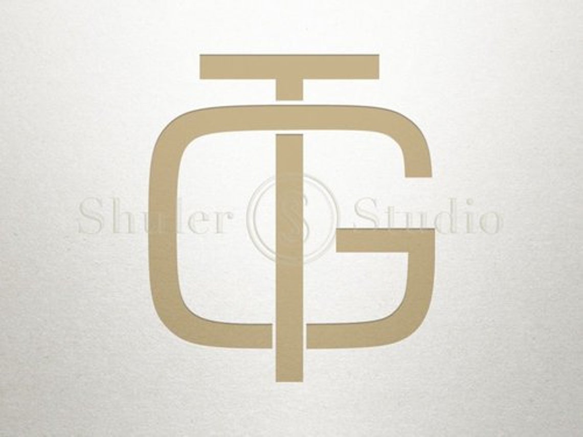 Overlapping Letters Design - GT TG - Overlapping Letters - Digital - Etsy