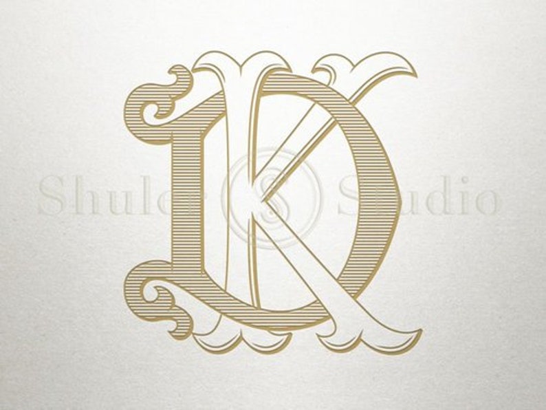 Interlocking Monogram Font - DK KD - Monogram Font - Interlocking - Etsy