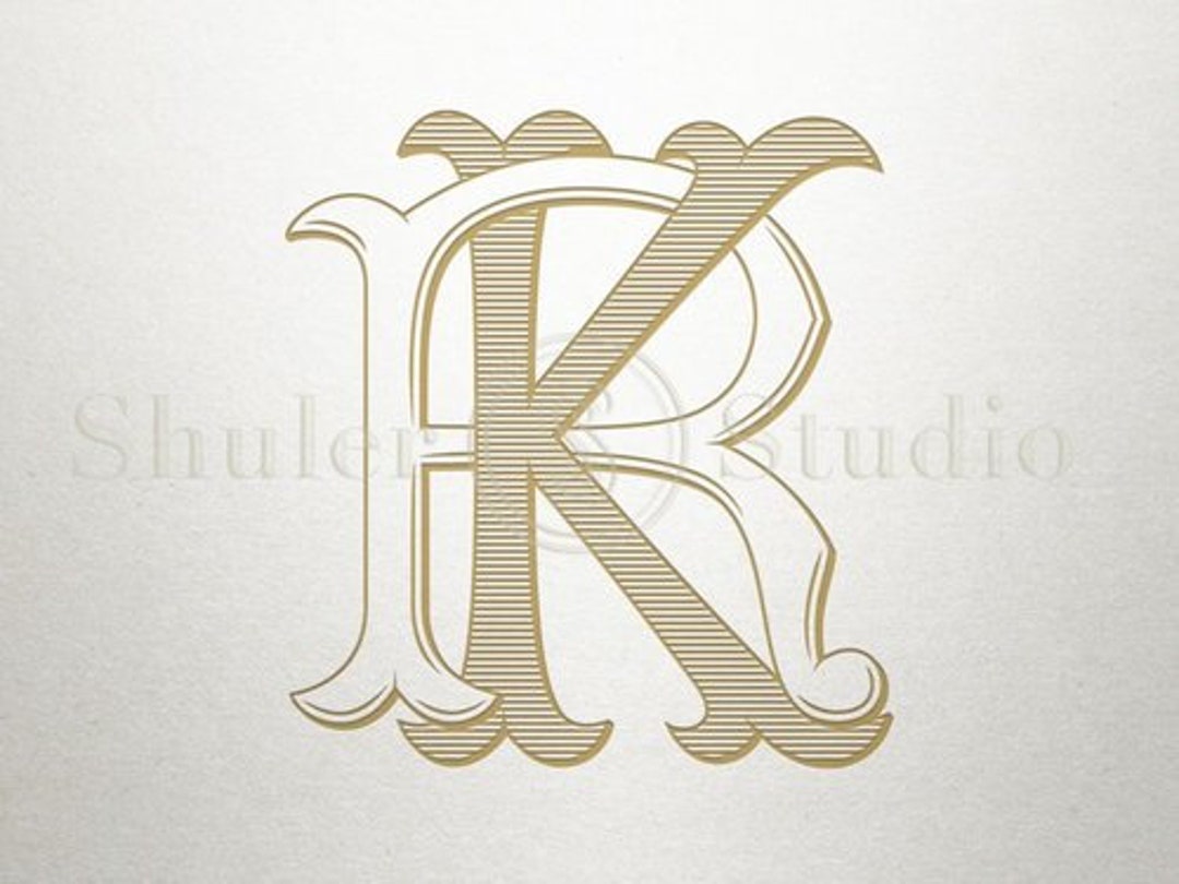 Digital Wedding Monogram - KR RK - Wedding Monogram - Interlocking - Etsy