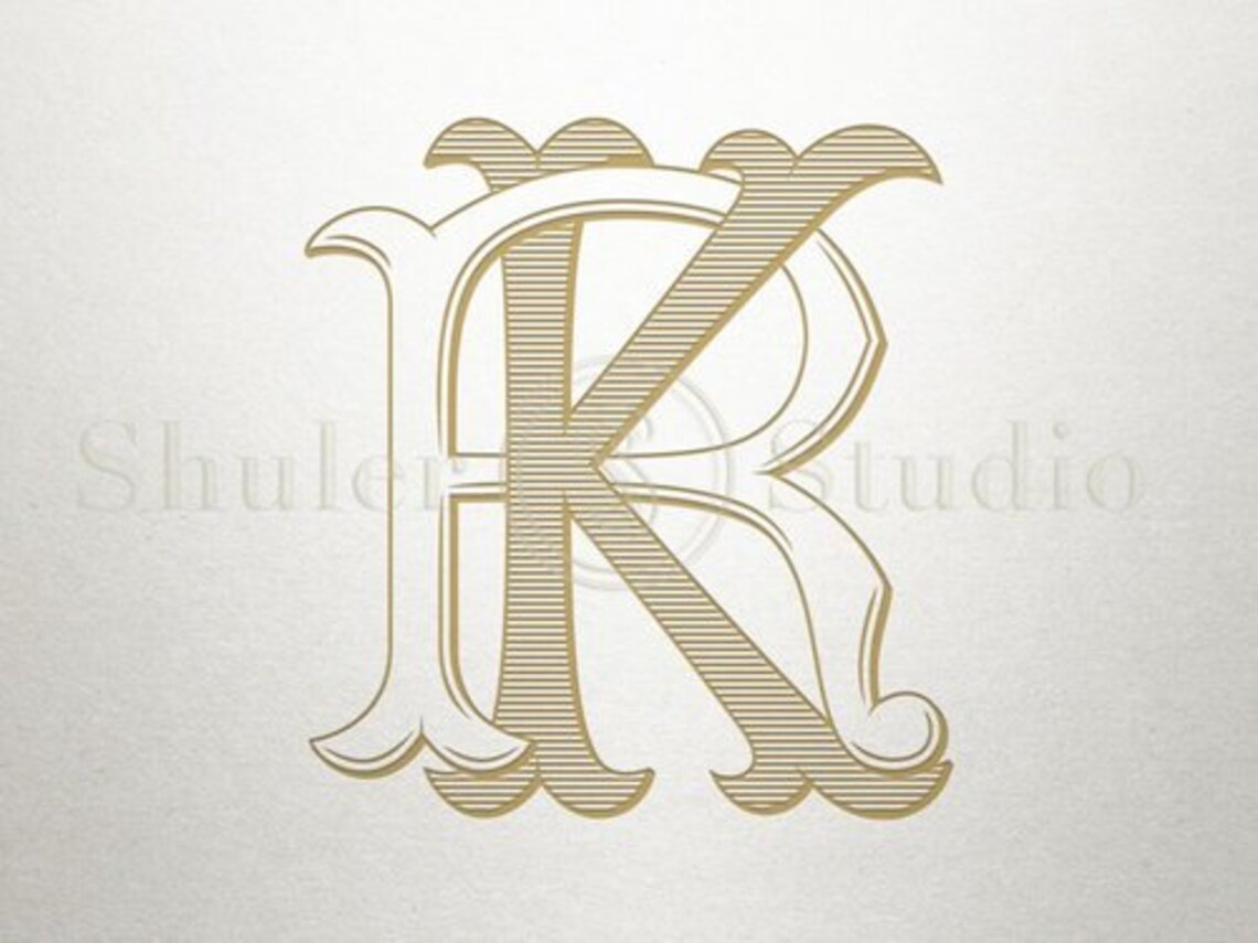 Digital Wedding Monogram - KR RK - Wedding Monogram - Interlocking - Etsy