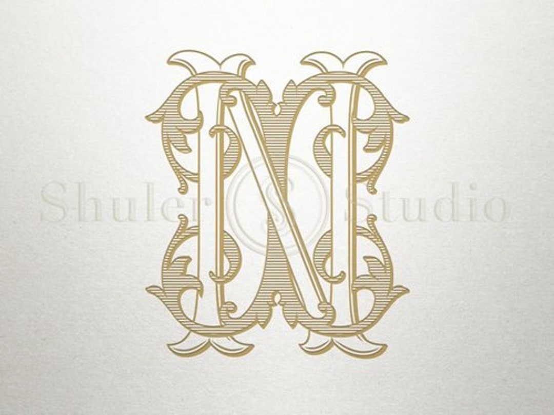 Custom Vintage Monogram - IN NI - Vintage Monogram - Digital - Etsy